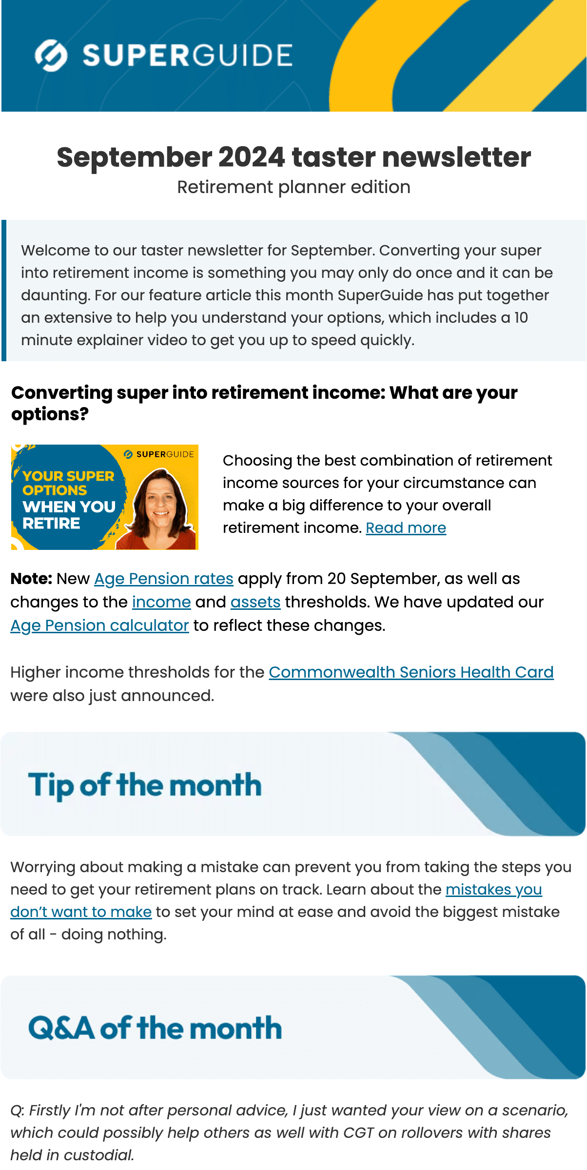 SuperGuide taster newsletter - SuperGuide